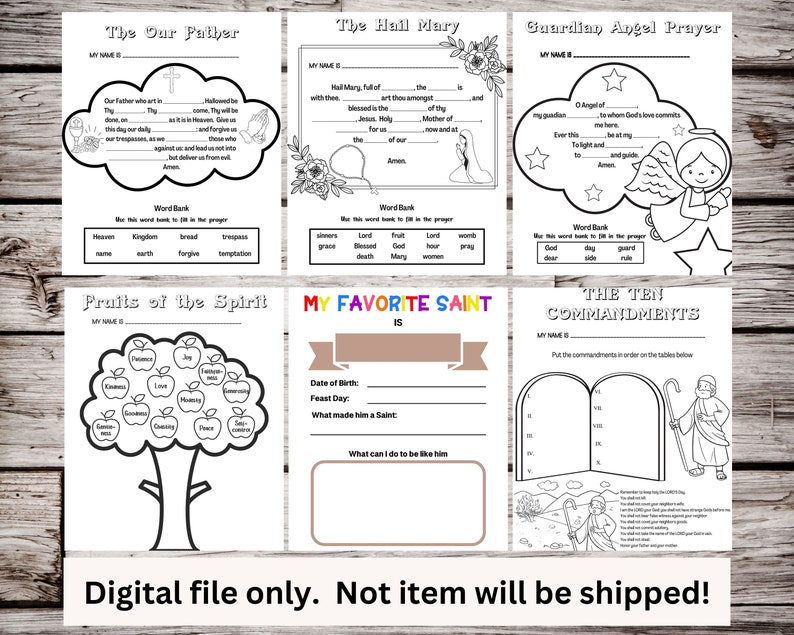 Catholic Worksheets Bundle for Kids Catholic Activities - Etsy