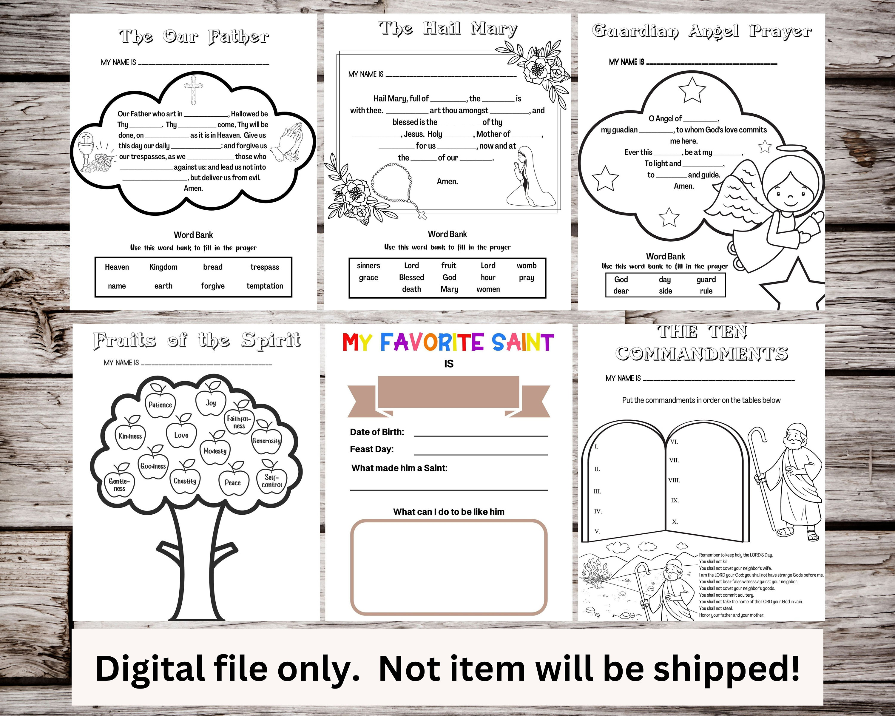 Catholic Worksheets Bundle for Kids Catholic Activities - Etsy