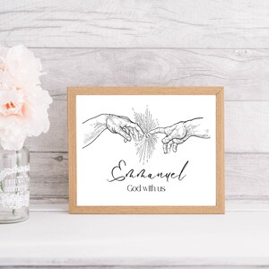 Emmanuel God With Us Printable, Bible Verse Art Print, Scripture Verse ...