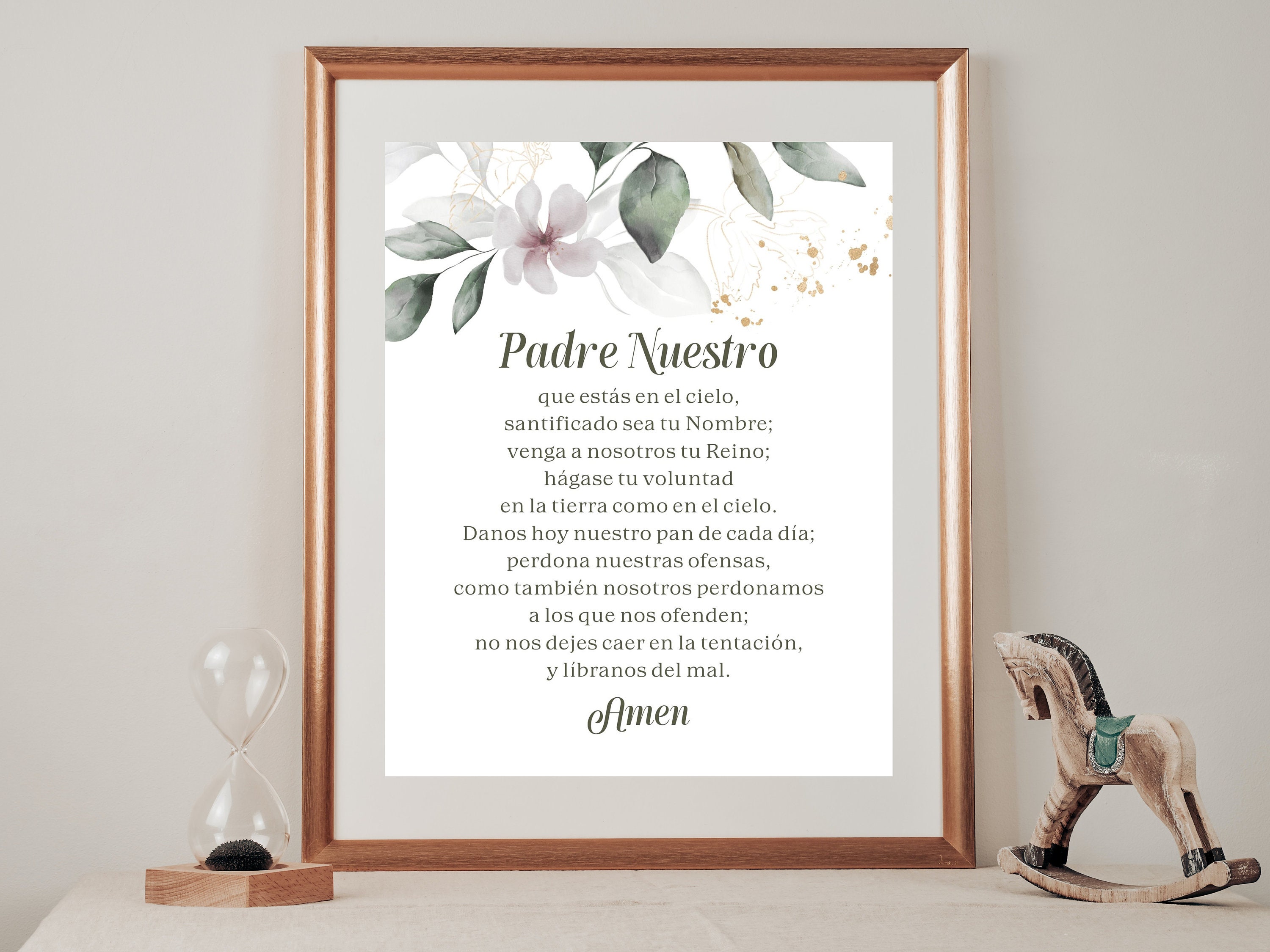Padre Nuestro Oracion Print Art, Oracion Padre Nuestro Spanish ...