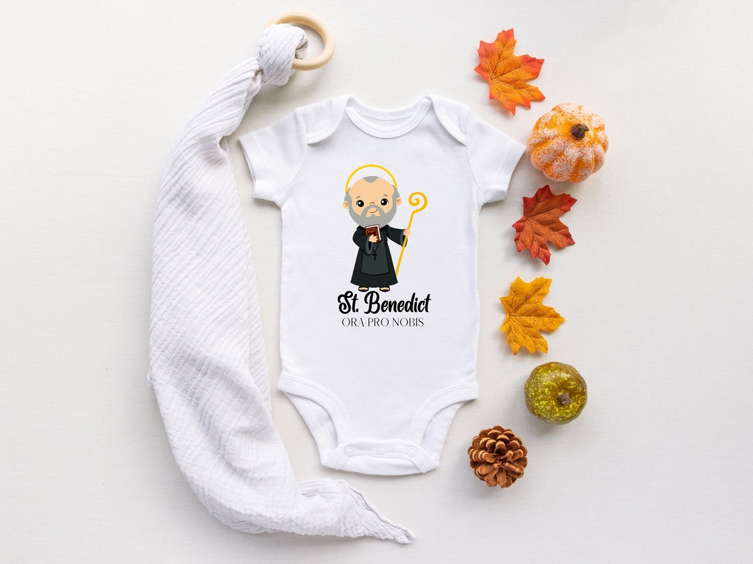 St. Benedict Baby Bodysuit: Catholic Baby Clothing - Etsy