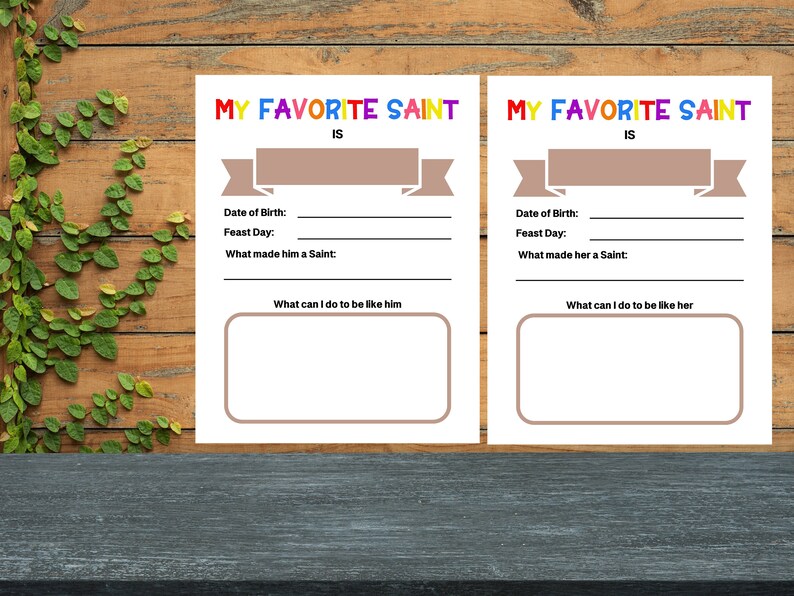 My Favorite Saint Activity Page for Kids Catholic Activities - Etsy