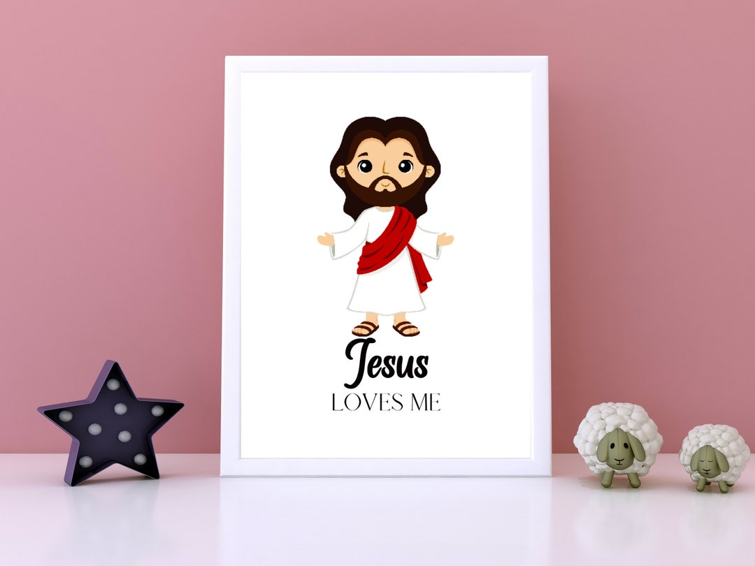 Jesus Loves Me Nursery Art: Catholic Baby Decor (digital Download) - Etsy