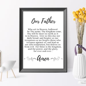 Our Father Prayer Printable: Catholic Wall Art (digital Download) - Etsy