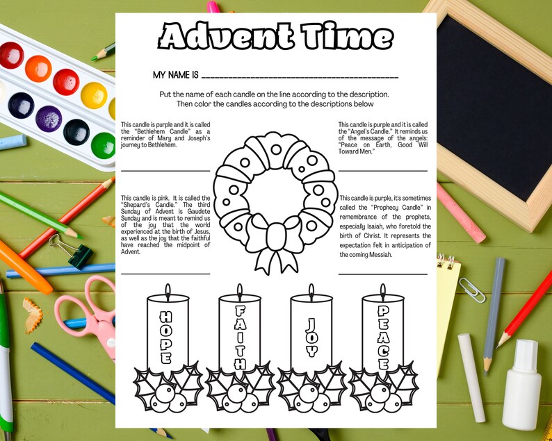 Advent Coloring Page: Catholic Kids Activities (PDF/JPEG) - Etsy