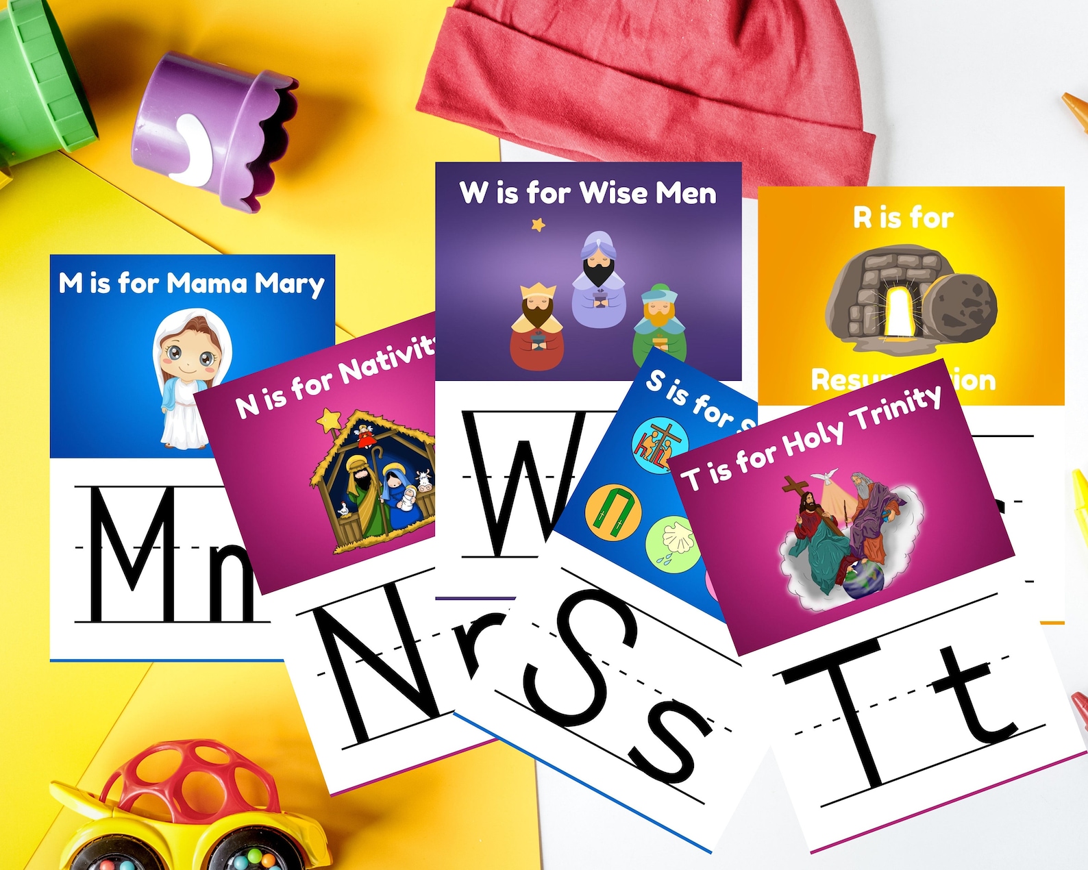 Catholic Alphabet Flash Cards for Kids, Catholic ABC for Children ...