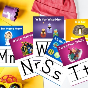 Catholic Alphabet Flash Cards for Kids, Catholic ABC for Children ...