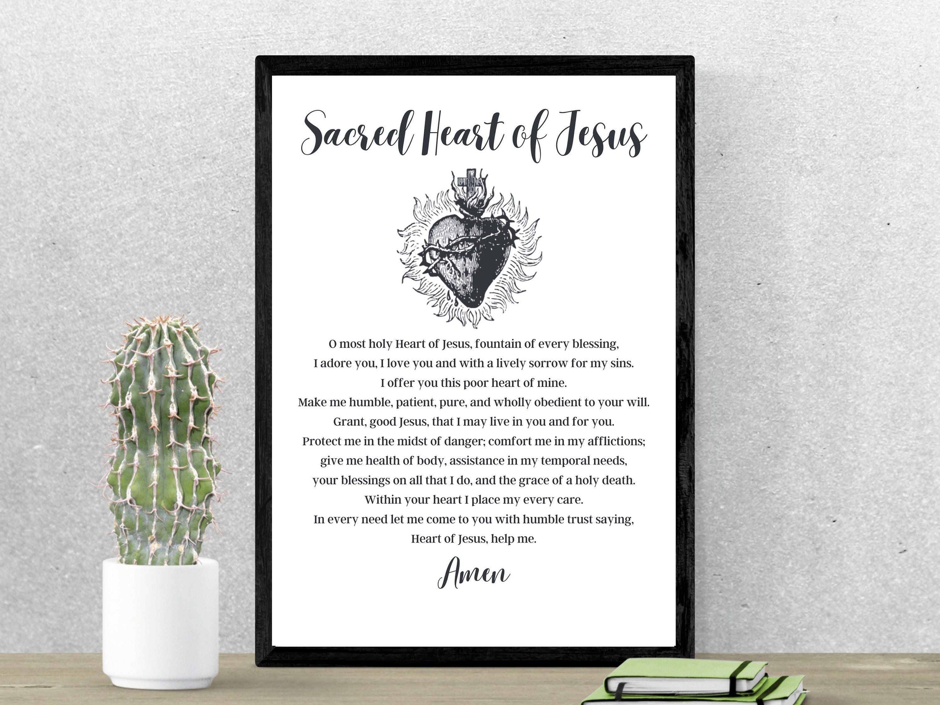 Sacred Heart of Jesus Prayer Printable 5x7 Devotion to the - Etsy