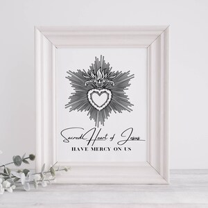 Sacred Heart of Jesus Art Printable, Catholic Home Decor Print, Jesus ...