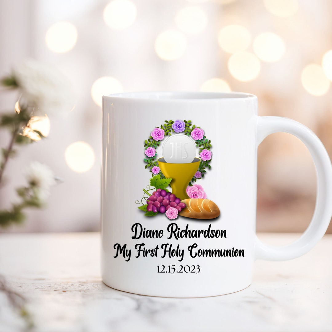 Personalized First Holy Communion Mug: Catholic Sacrament Gift - Etsy