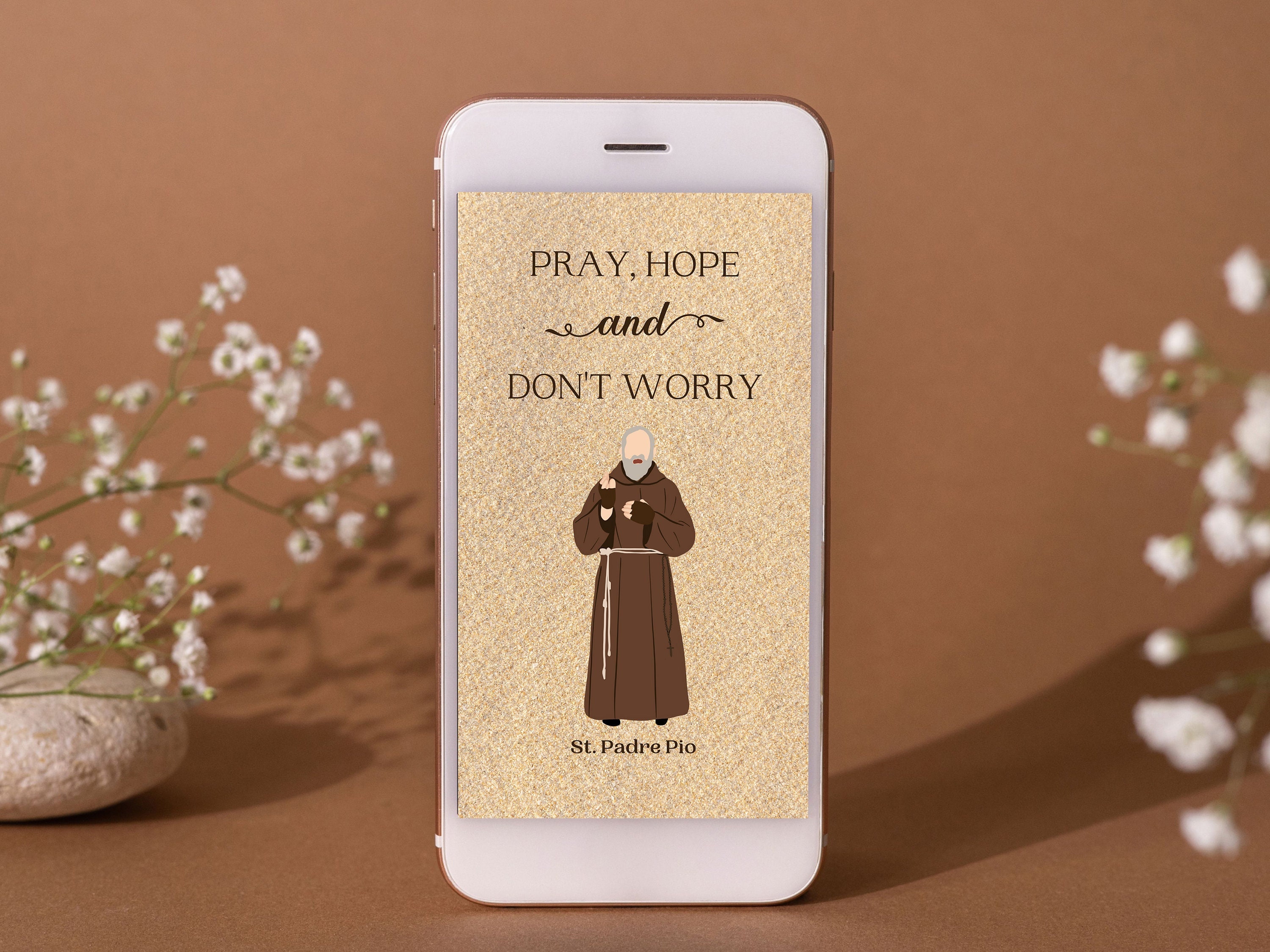 St. Padre Pio Phone Wallpaper: Catholic Lock Screen (digital Download ...