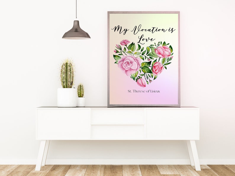 My Vocation is Love Printable Saint Therese of Lisieux Quote - Etsy