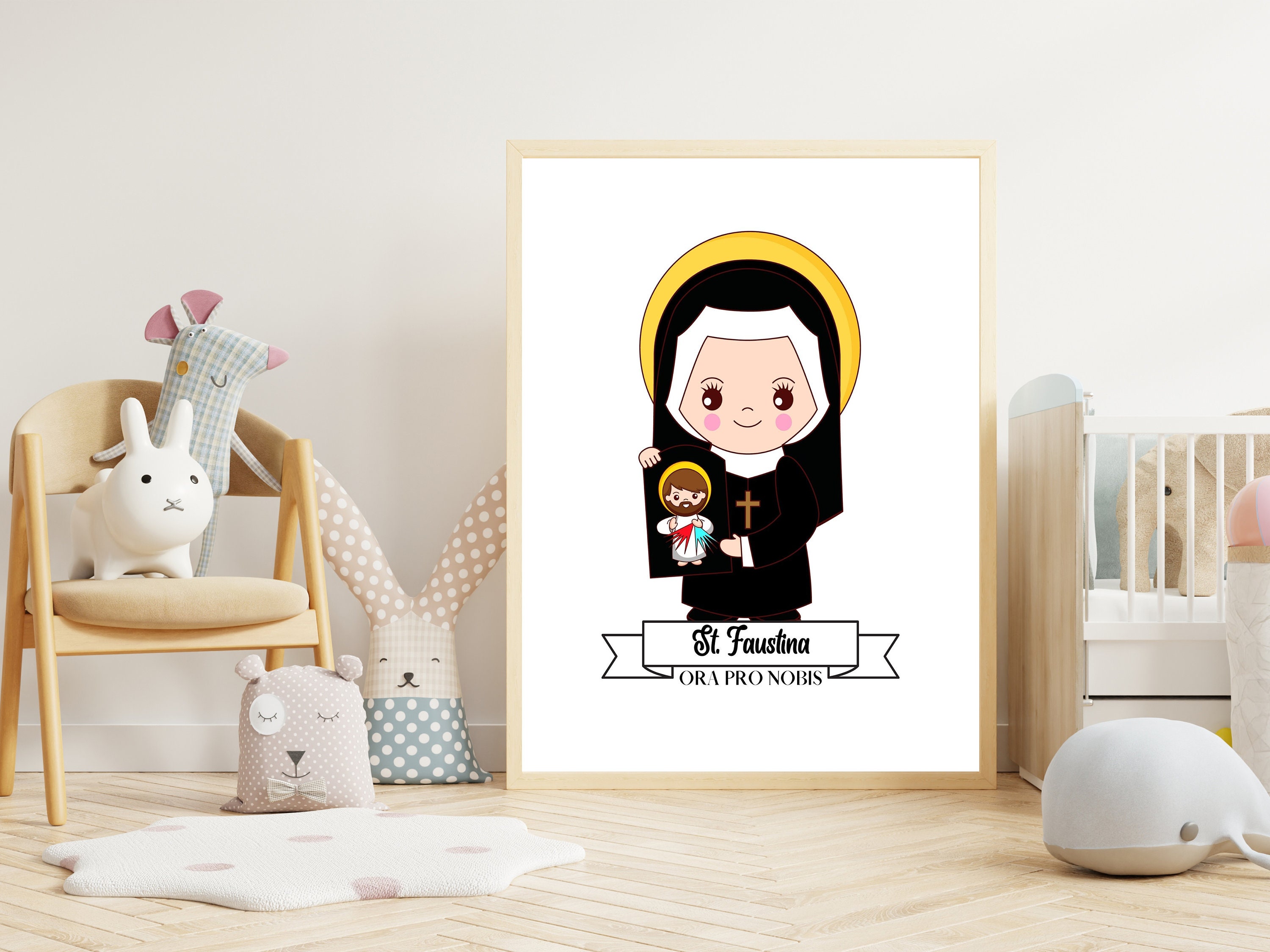 St. Faustina Kowalska Digital Print Catholic Nursery Print - Etsy