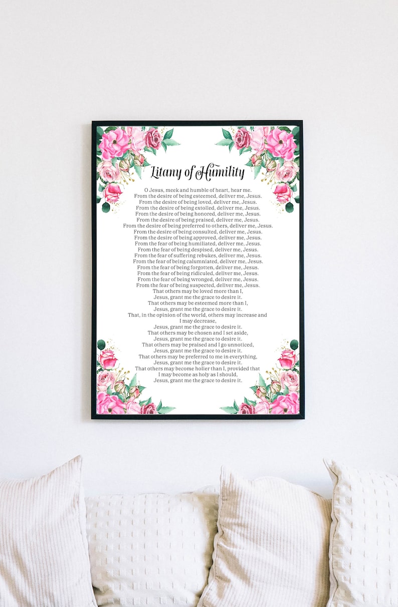 Litany of Humility Printable: Catholic Prayer Art (digital Download) - Etsy