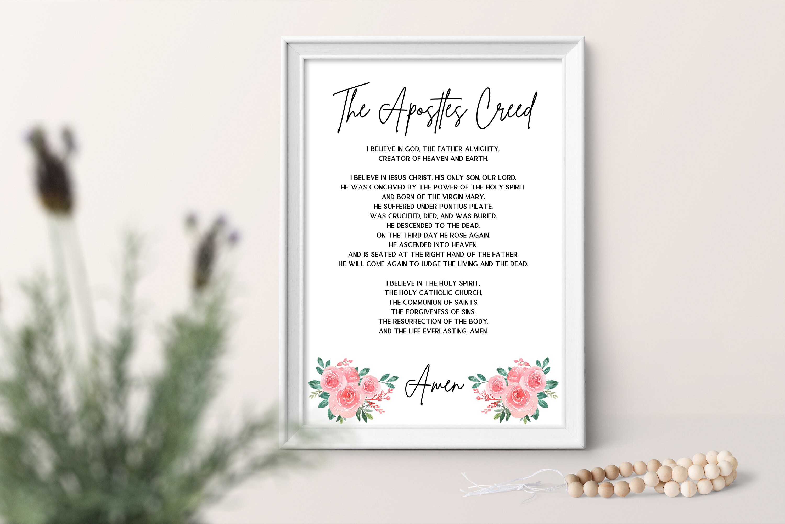 Apostles Creed Prayer Printable: Catholic Scripture Wall Art (digital ...