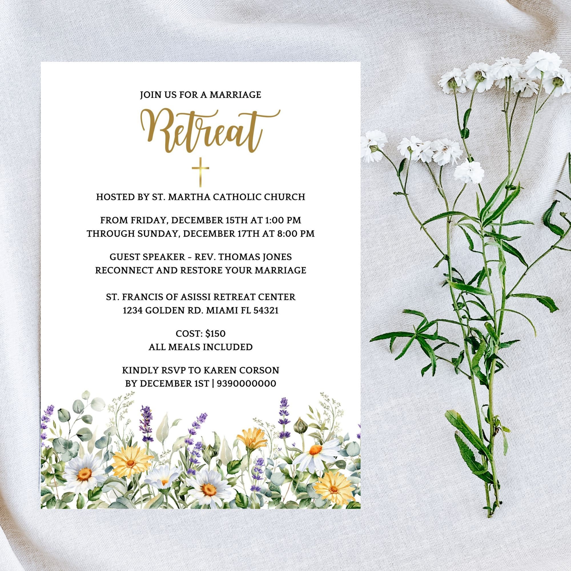 Catholic Marriage Retreat Invitation, Marriage Retreat Invitation ...