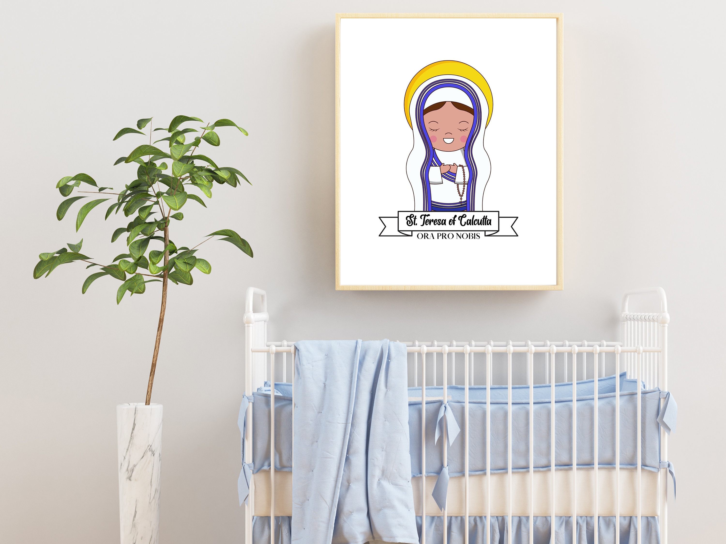 St. Teresa of Calcutta Ora Pro Nobis Art Print for Kids and Babies, St ...
