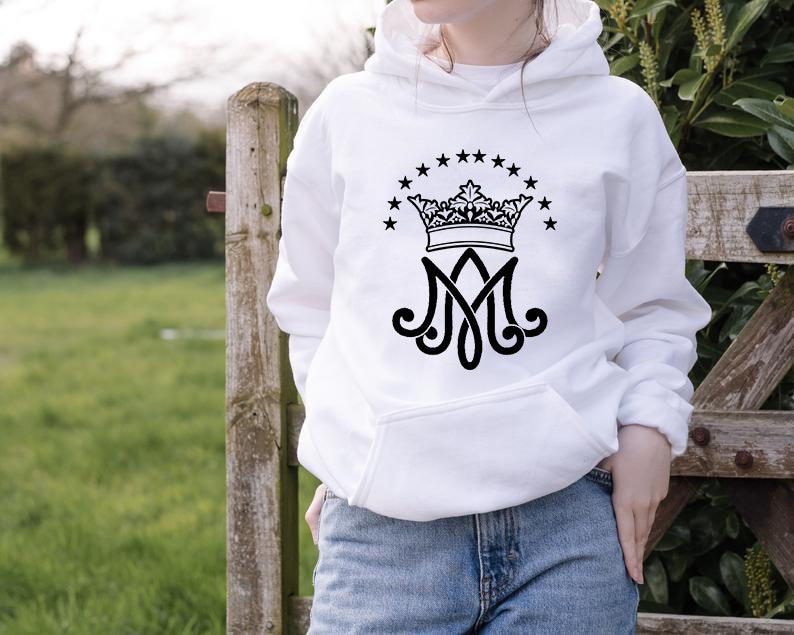 Auspice Maria Hoodie: Marian Symbol, Virgin Mary, Catholic Gift - Etsy