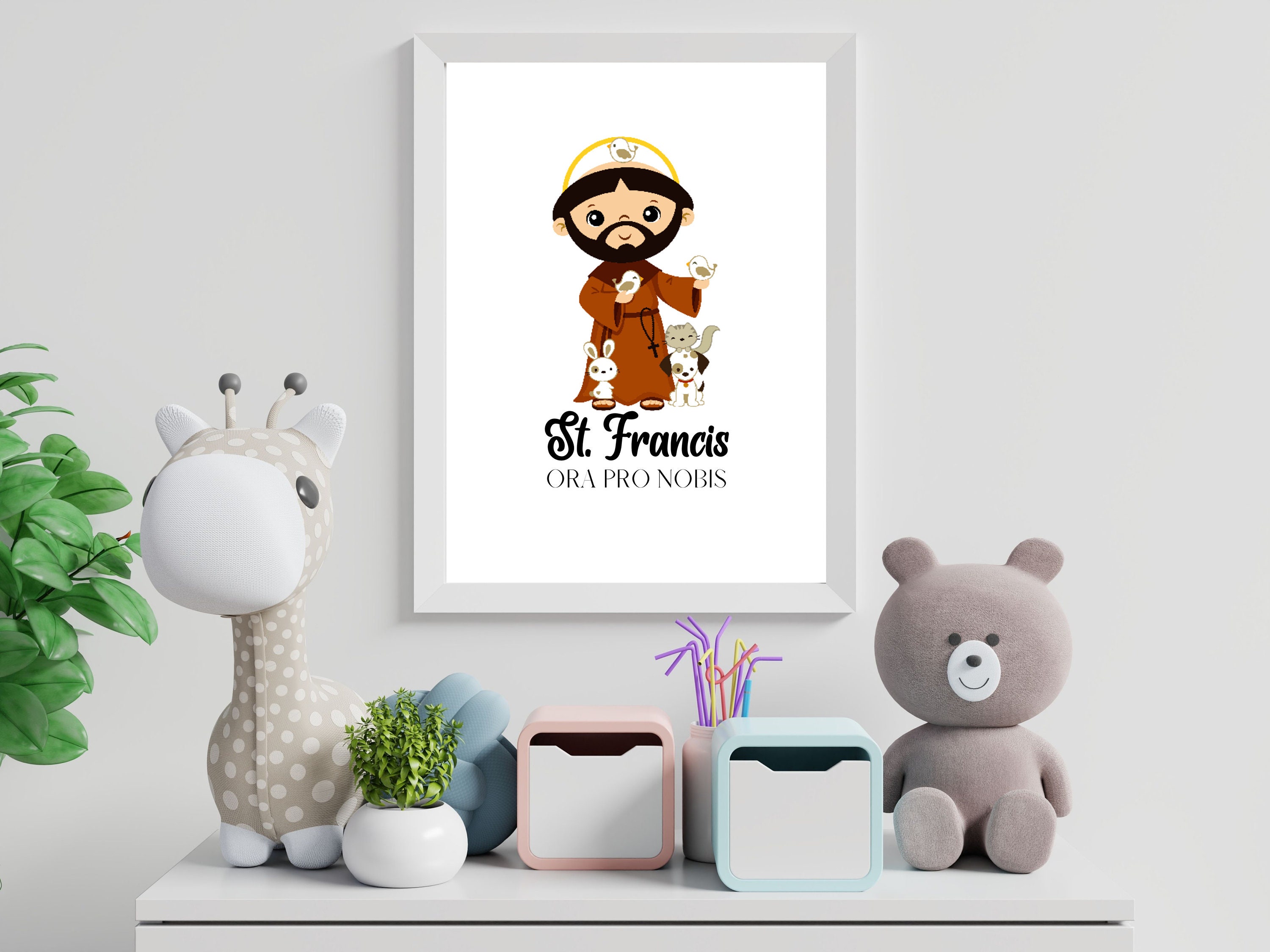 St. Francis of Assisi Nursery Printable, Saint Francis Kids Room Decor ...