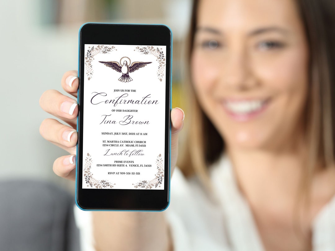 Confirmation Electronic Invitation, Sacrament of Confirmation Digital ...
