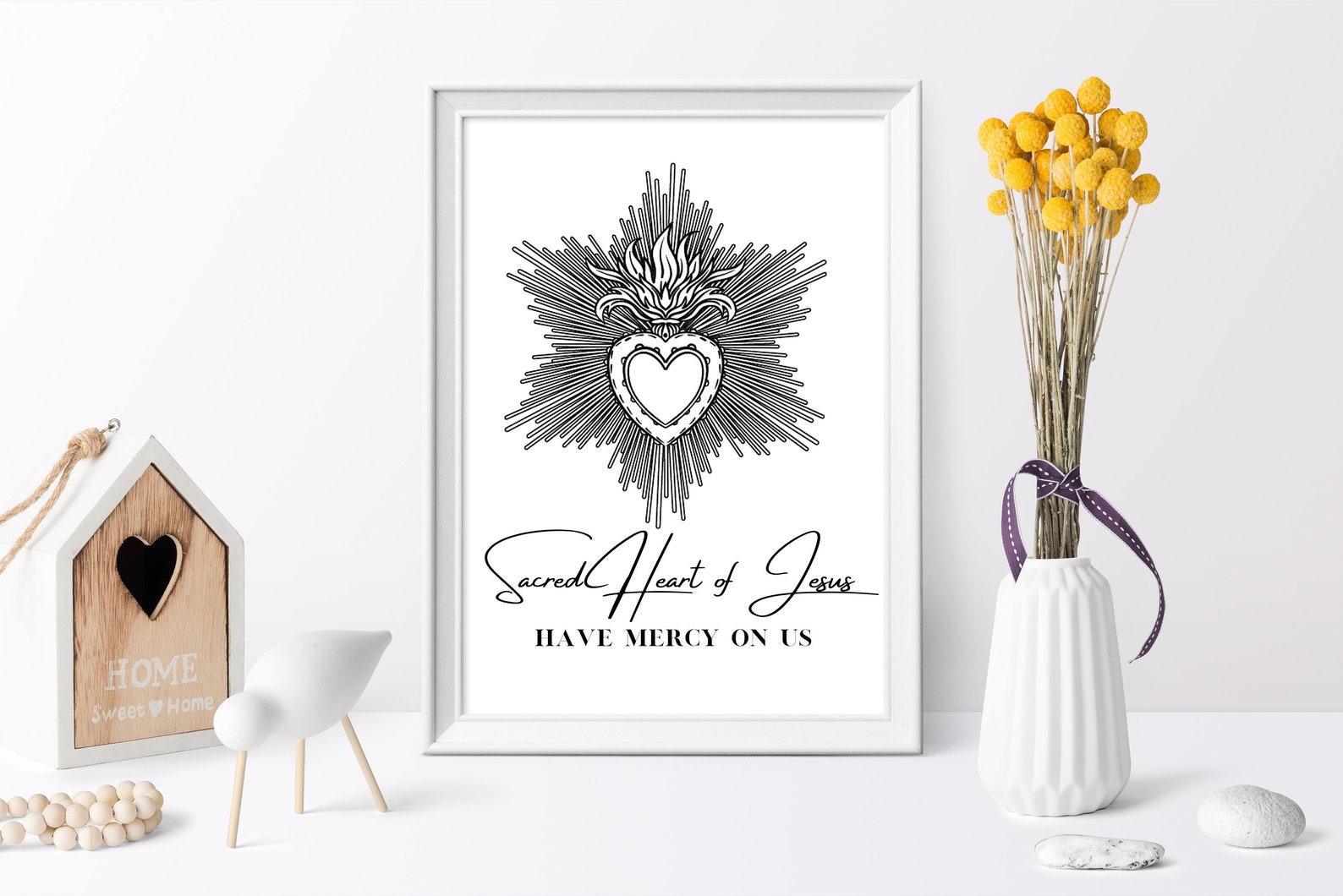 Sacred Heart of Jesus Art Printable Catholic Home Decor - Etsy