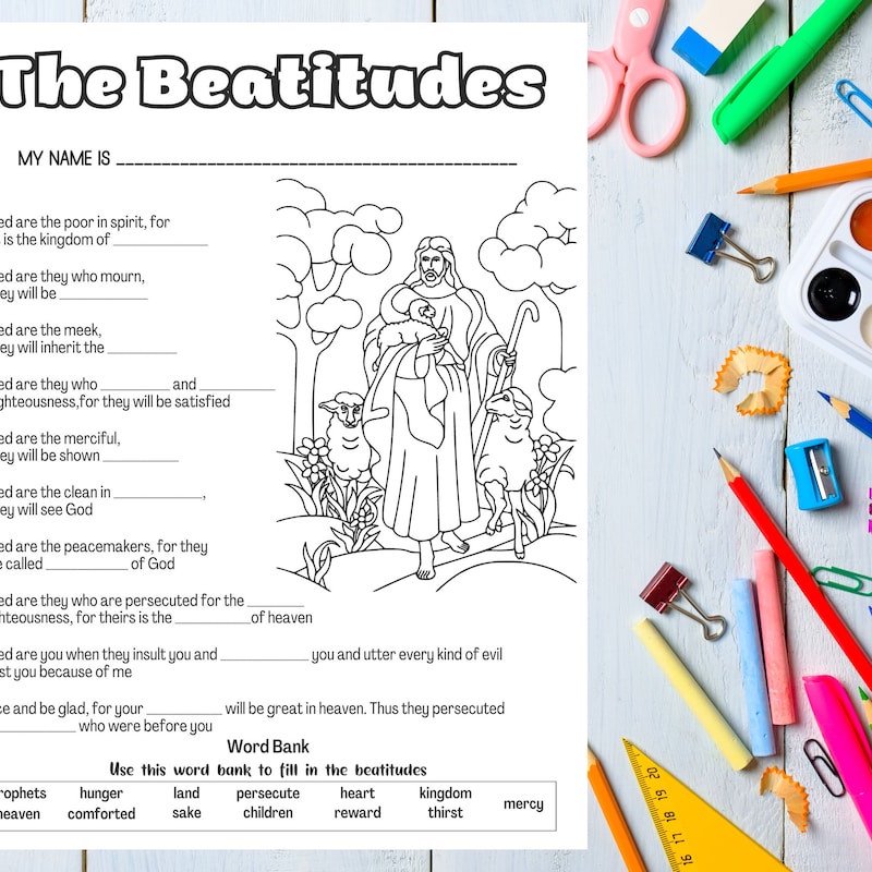 Beatitudes Coloring Page - Etsy