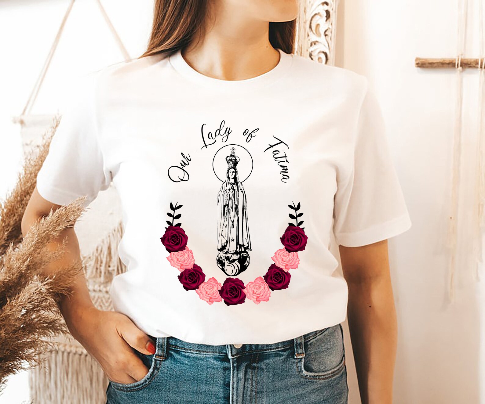 Our Lady of Fatima T-shirt Our Lady of Fatima Catholic Shirt - Etsy