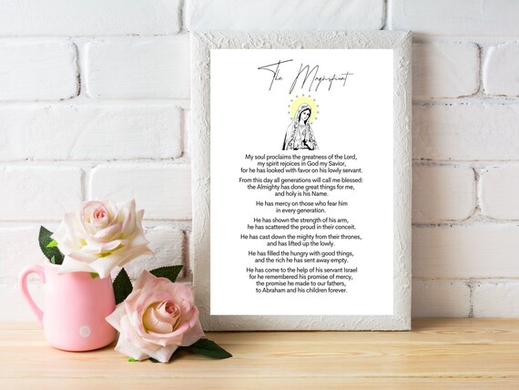 The Magnificat Song of Mary Printable Virgin Mary Prayer Art - Etsy