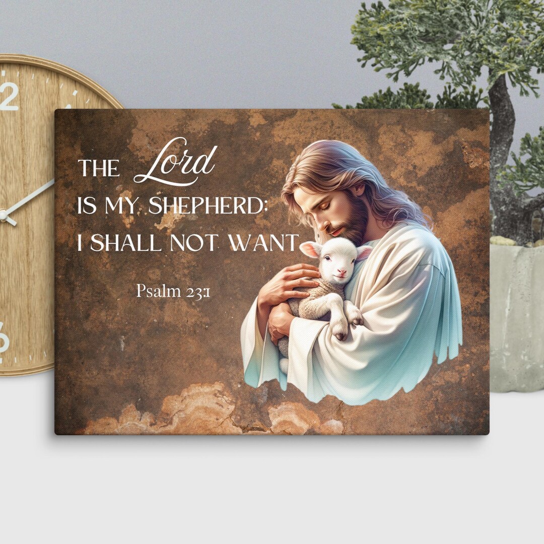 Psalm 23 Canvas Art: the Good Shepherd, Christian Scripture Print - Etsy UK