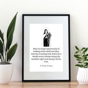 St. Therese of Lisieux Quote Art Print: Catholic Wall Decor (PDF & JPG ...