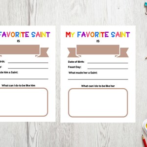 My Favorite Saint Activity Page for Kids, Catholic Activities for ...