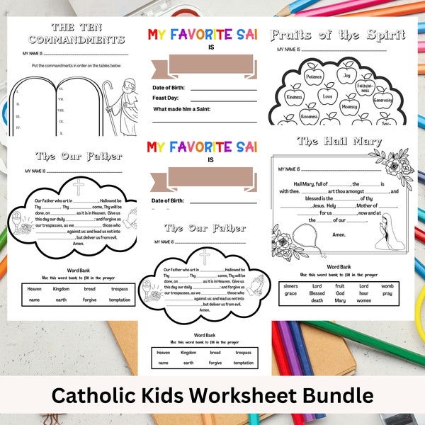 Catholic Printables Bundle, Catholic Digital Download Bundle, Catholic ...