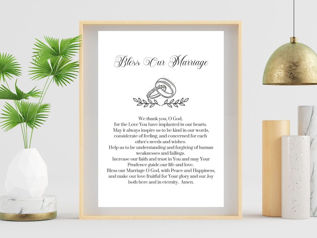A Marriage Blessing Prayer Printable, Bless Our Marriage Digital ...