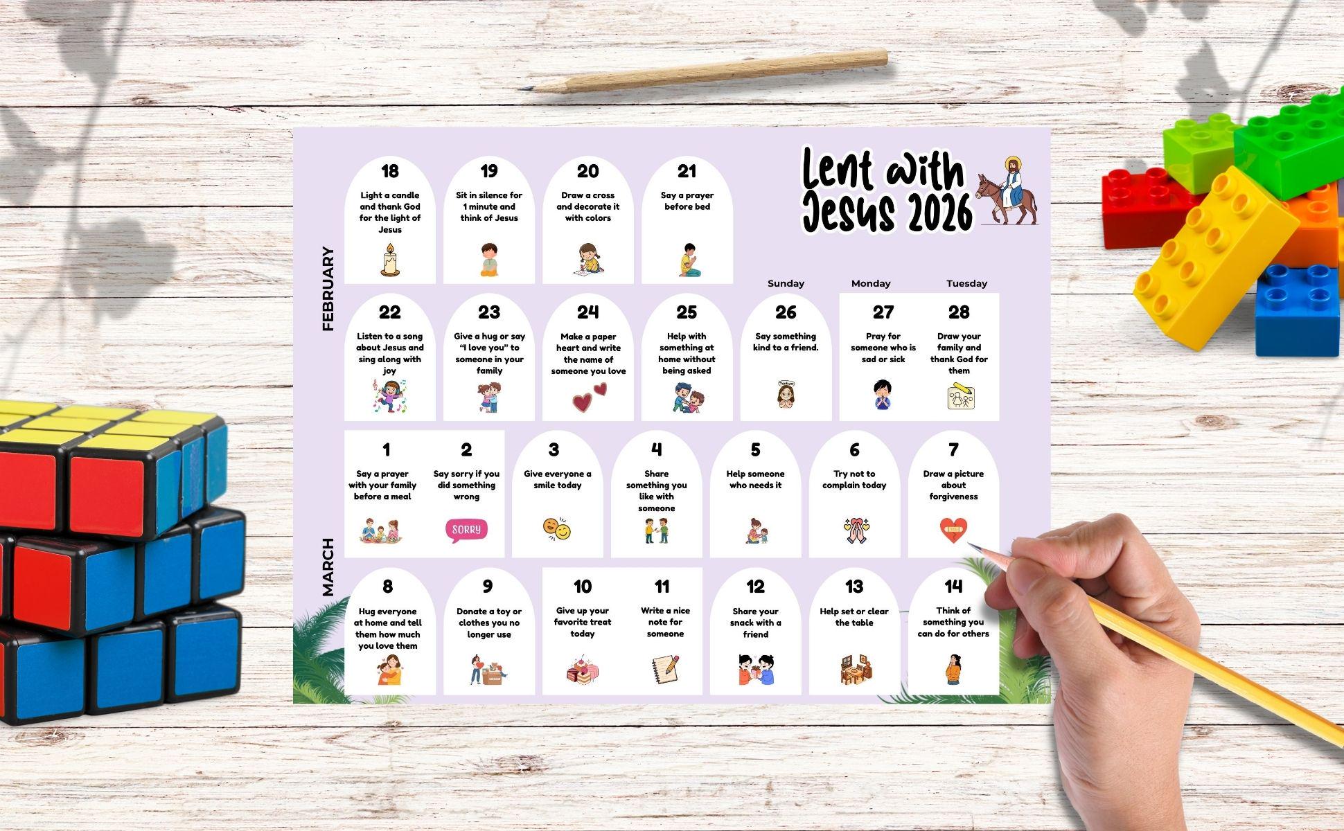 Kids Lenten Activity Calendar 2026, Catholic Faith Challenges ...