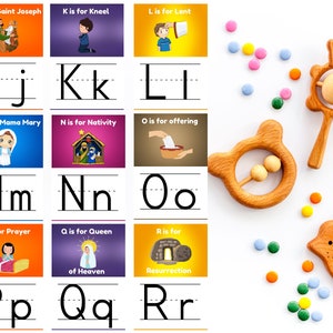 Catholic Alphabet Flash Cards: ABC Homeschool Printable (PDF) - Etsy