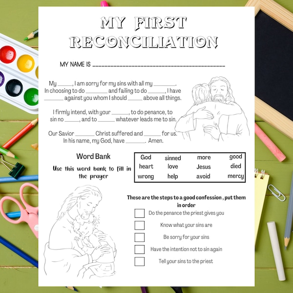 First Reconciliation Cards - Etsy