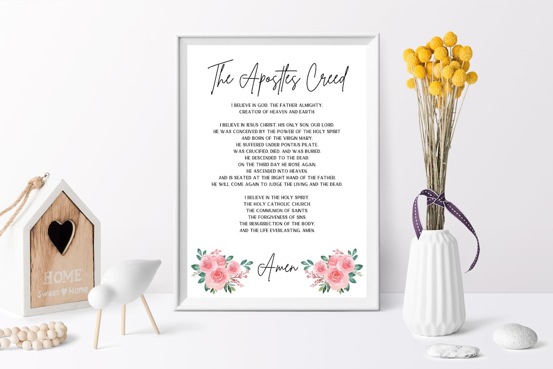 Apostles Creed Prayer Printable: Catholic Scripture Wall Art (digital ...