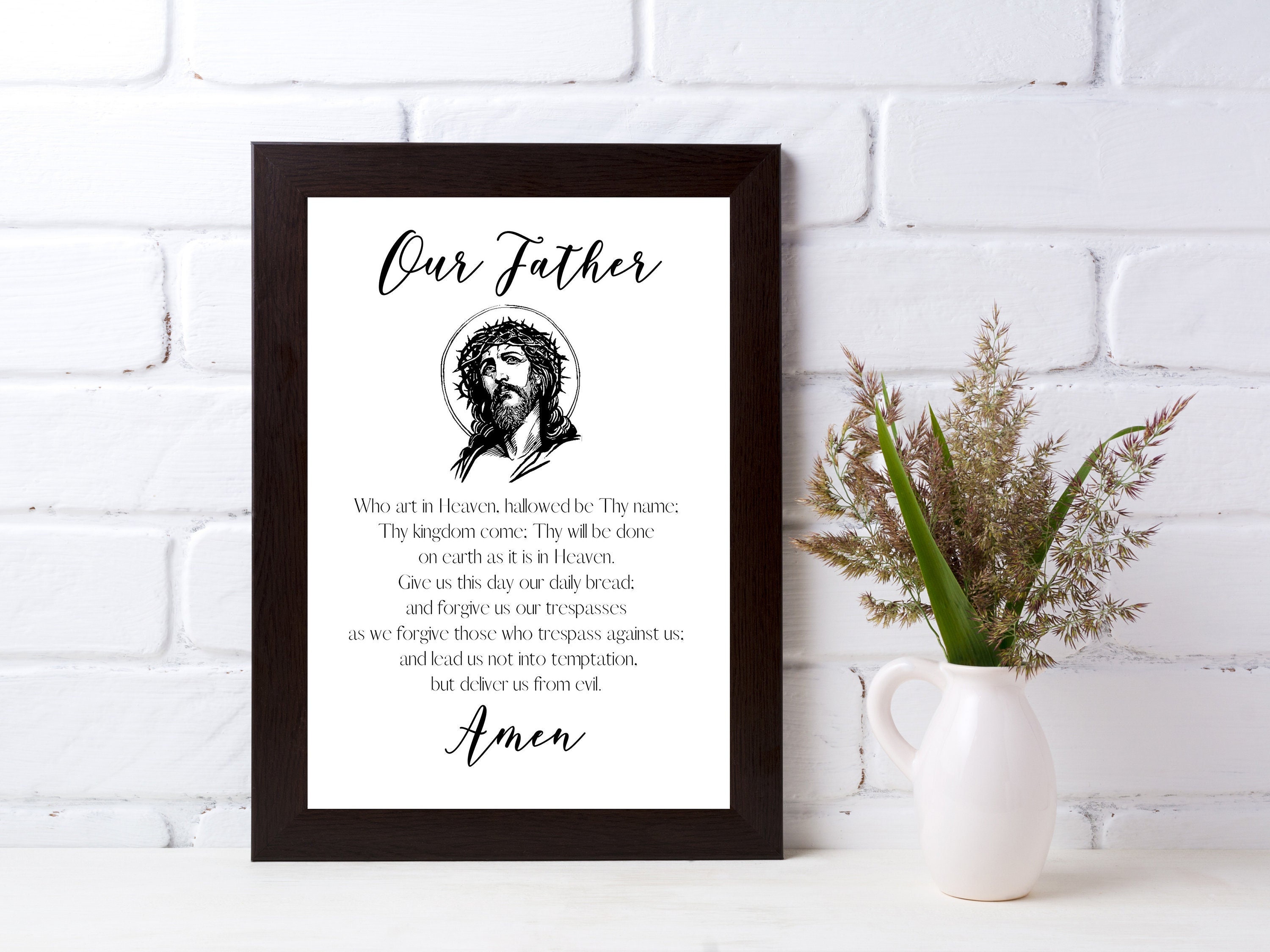 The Lord's Prayer Printable, Our Father Prayer Digital Download ...