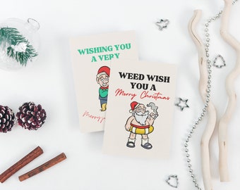 Cannabis Santa Holiday Card - Etsy