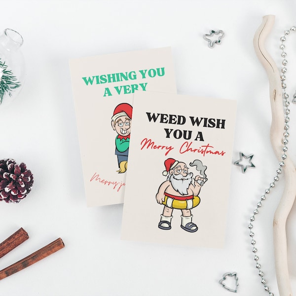 Marijuana Christmas Cards - Etsy