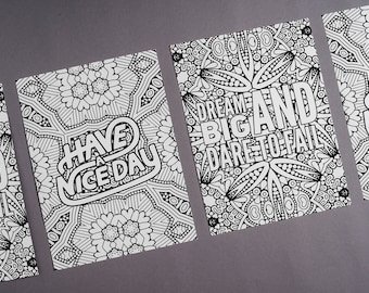 Motivational Mandala Coloring Pages: Stress Relief Adult and Kids (PDF ...