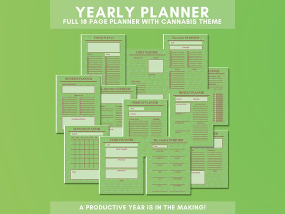 Printable: Marijuana Planner Set. Habit Tracker Daily | Etsy