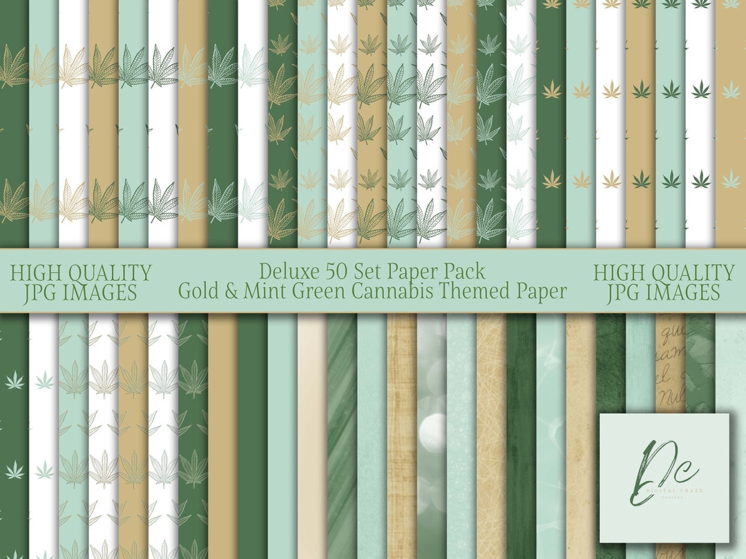 Digital Marijuana Paper: Gold, Mint Green & Dark Green. Deluxe Pack ...