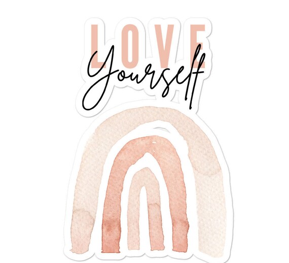 Self-love Sticker Love Yourself Kiss Cut Sticker Self-care - Etsy