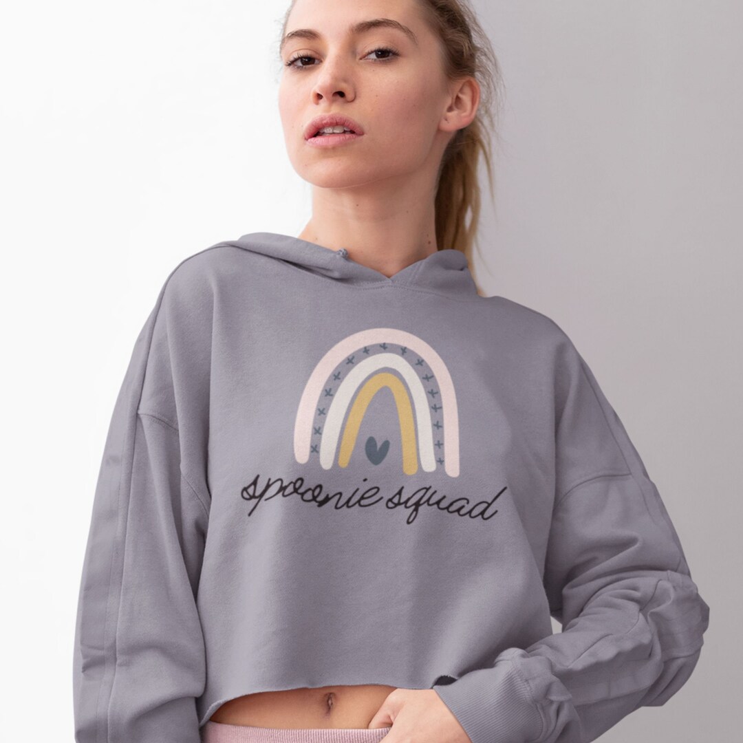 Rainbow Spoonie Squad Cropped Hoodie Chronic Illness Squad Chronic ...