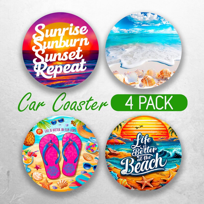 Beach Coasters - Etsy