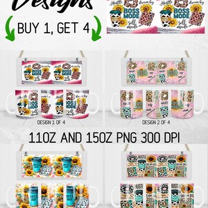 Boss Mode Mug Wrap PNG Bundle Business Owner 15oz Mug Wrap Woman ...