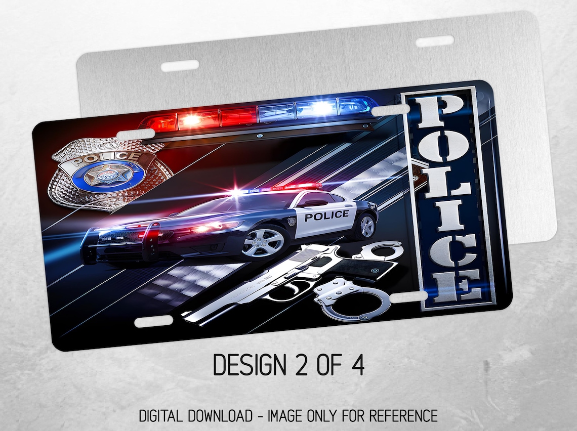 Police License Plate PNG Bundle Police Officer License Plate Design USA ...