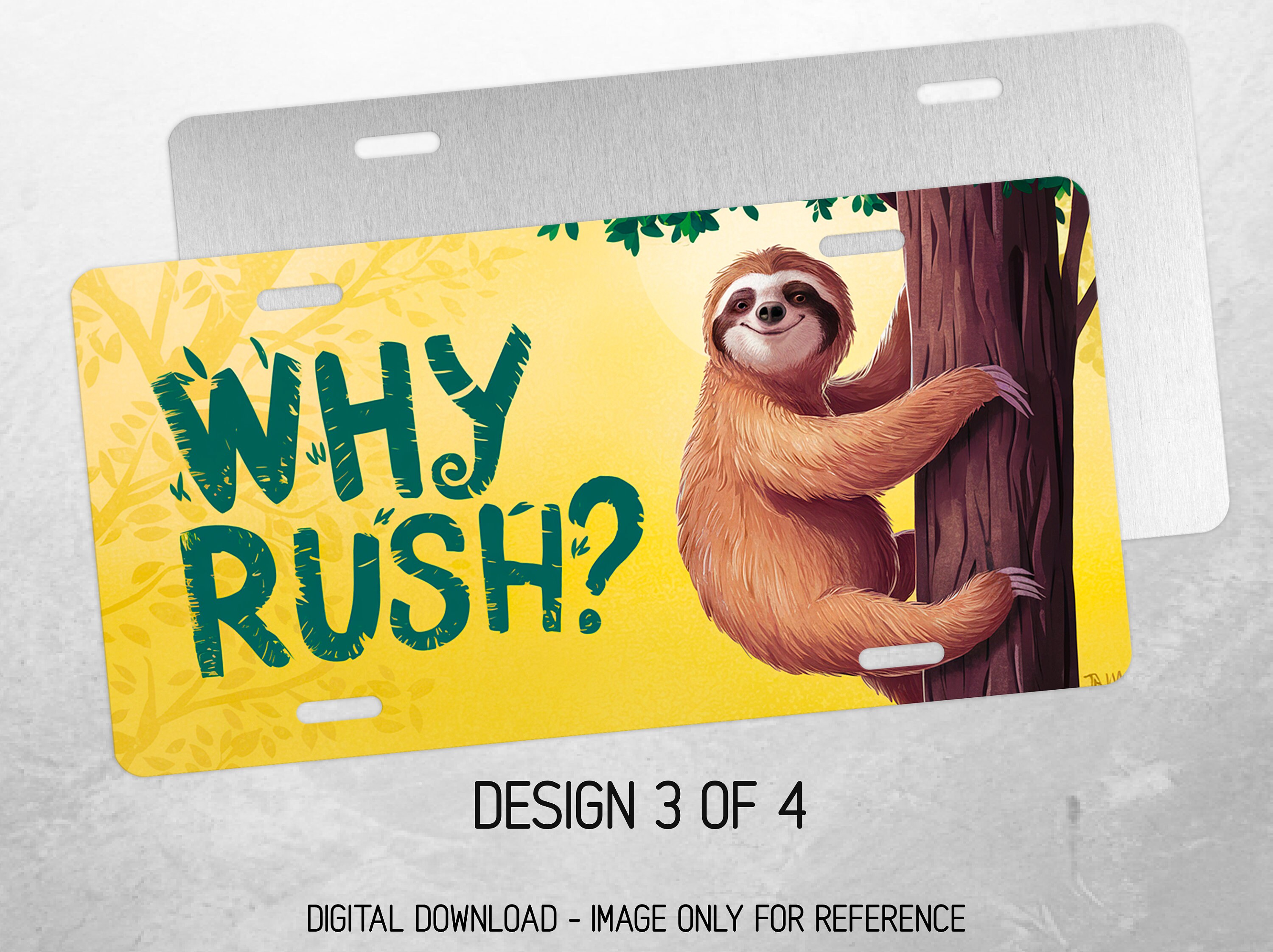 Funny Sloth License Plate PNG Sassy Sarcastic License Plate Design ...