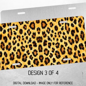 Leopard Print License Plate PNG Cheetah Print License Plate Design ...
